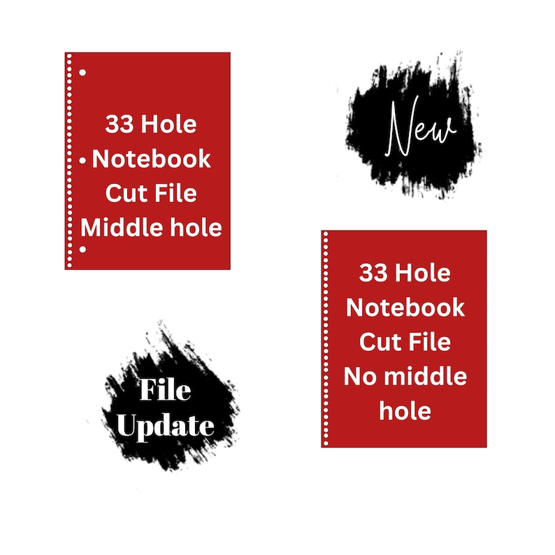 33-hole Spiral Notebook Cover Template | SVG Cut File (digital Download ...