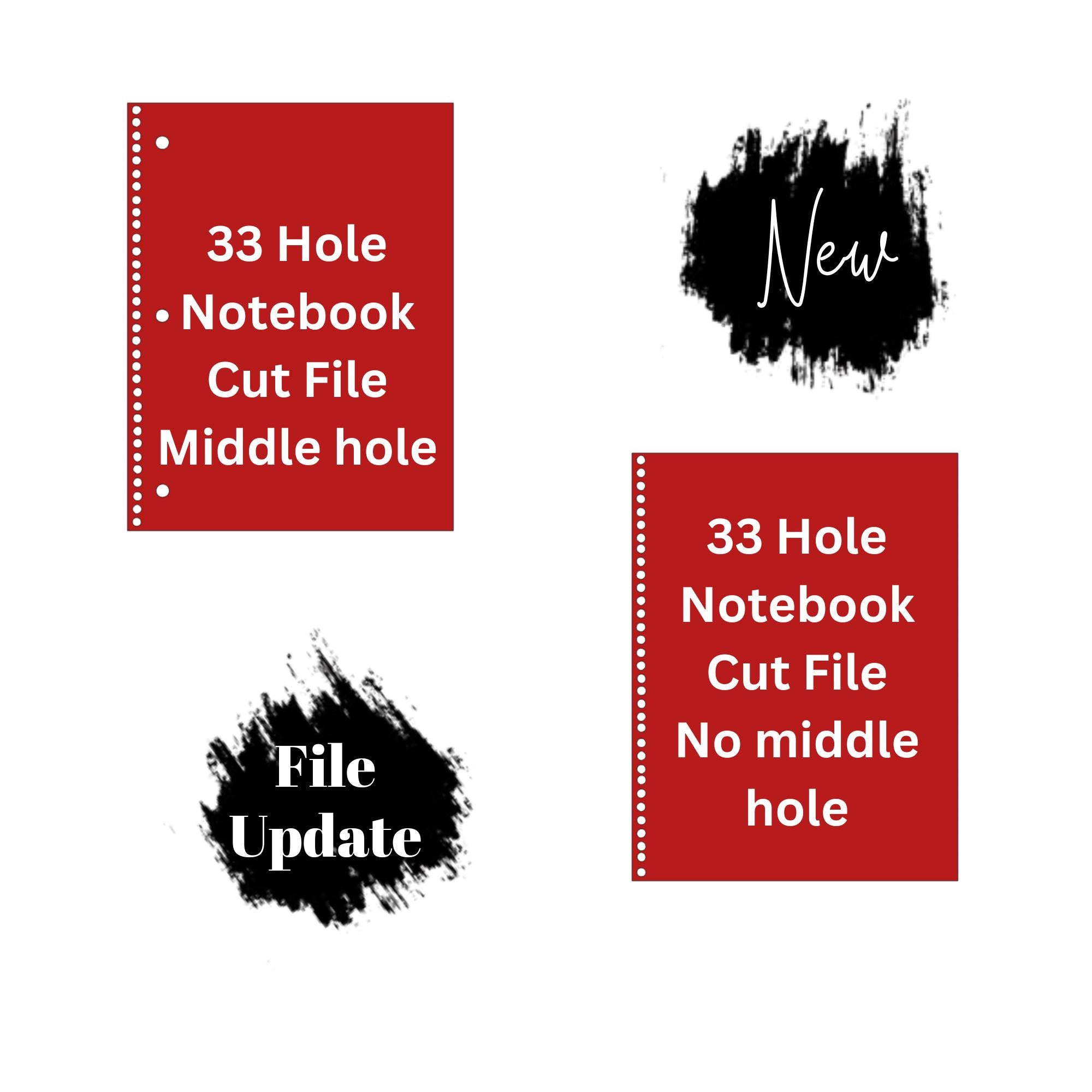 33-hole Spiral Notebook Cover Template | SVG Cut File (digital Download ...