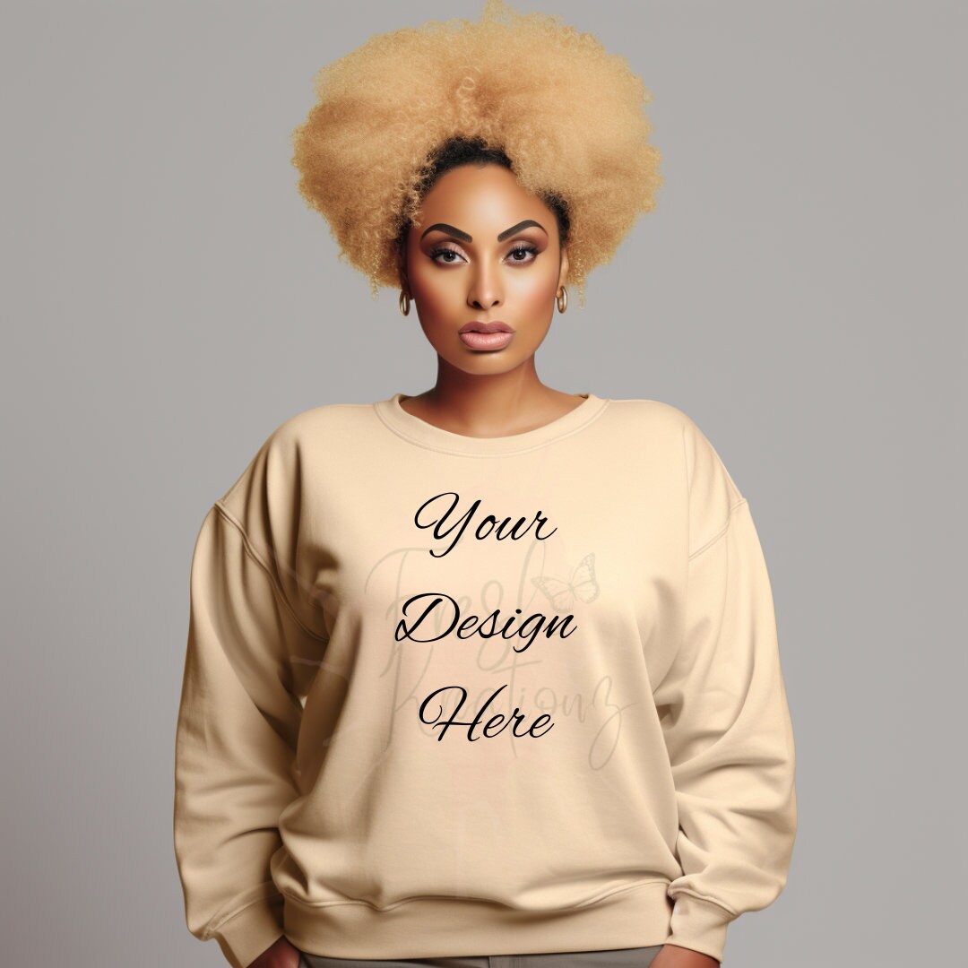 Gildan | Model Mock up | Tan | Sand | Tan Jersey Model Mock up | Model ...