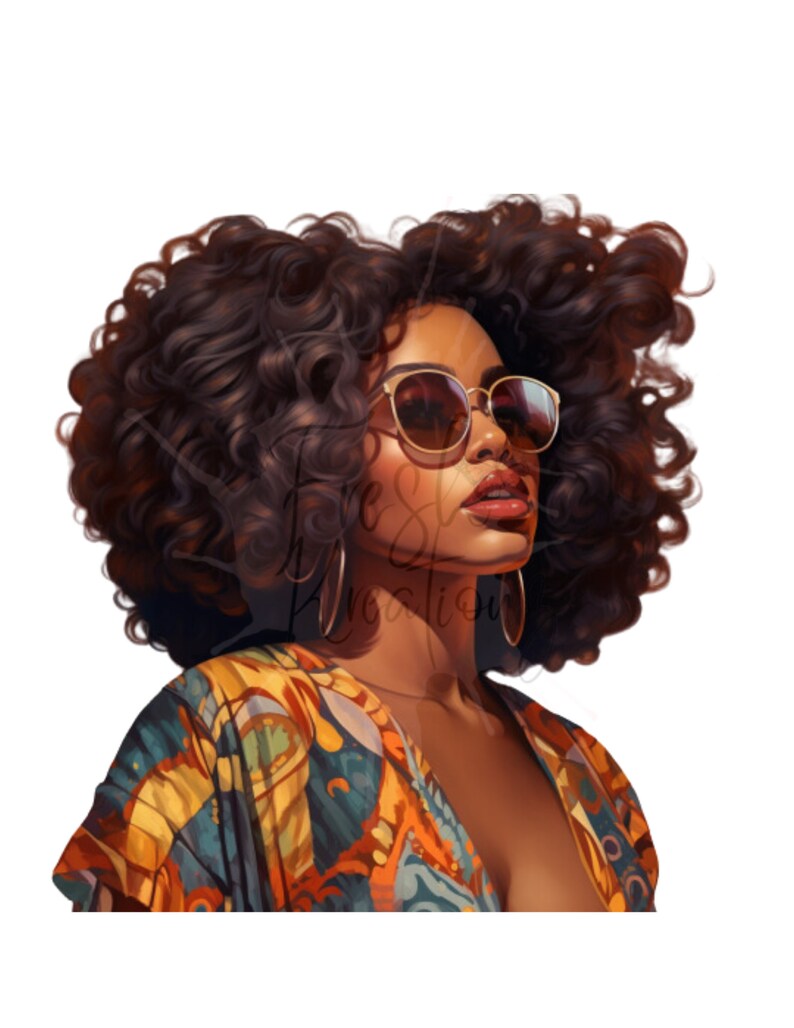 Retro Afro Design, Black Girl Clipart, Digital Planner Wall Art ...