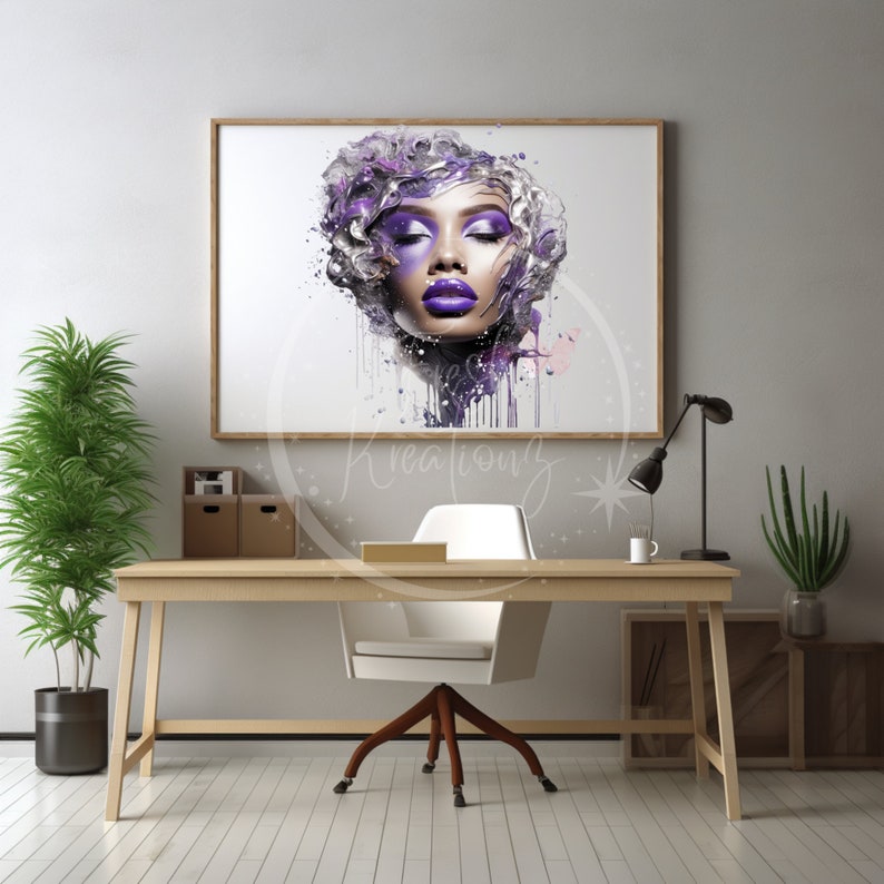 Retro Afro Design, Black Girl Clipart, Digital Planner Wall Art ...