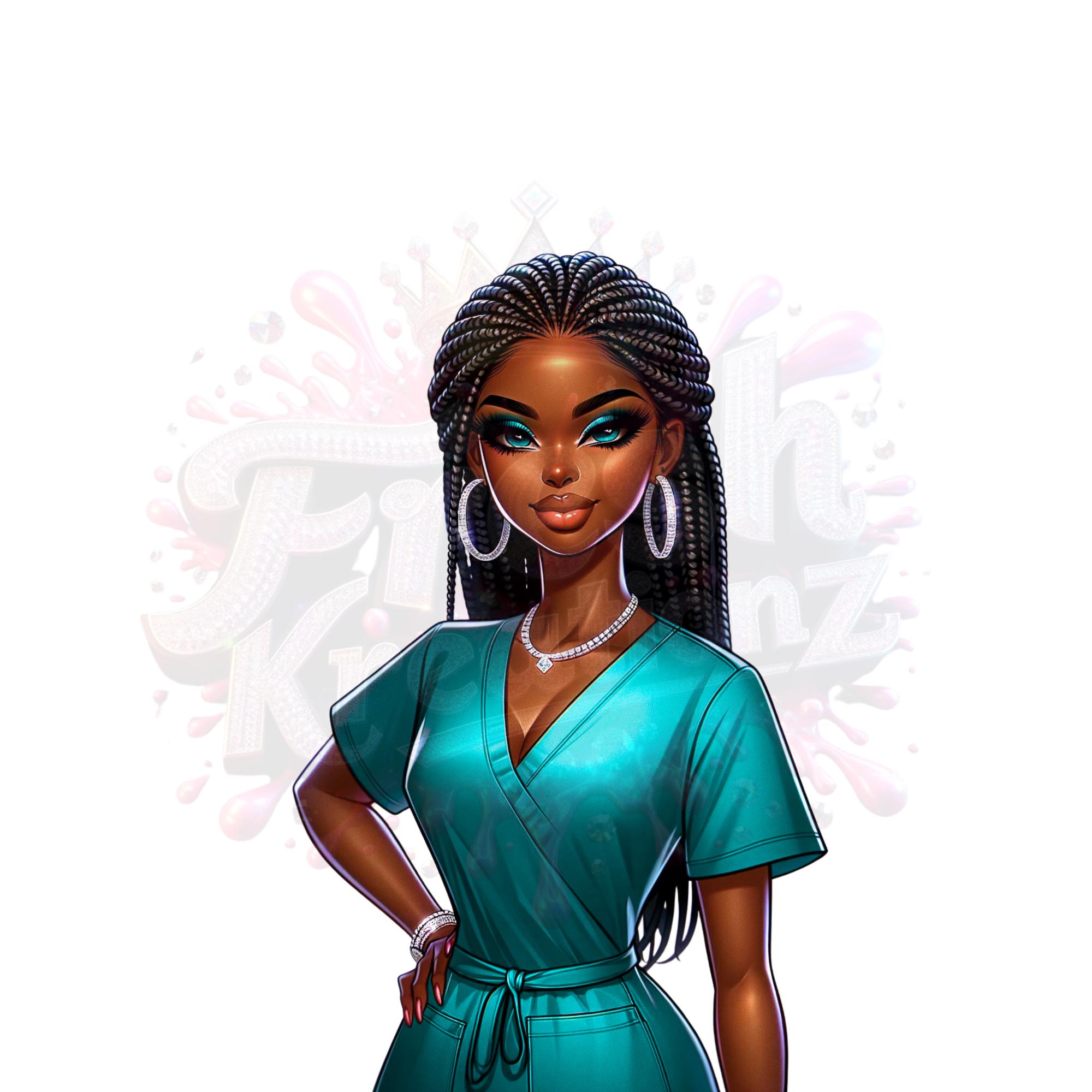 Turquoise Nurses | African American Nurses Clipart | Digital Plannning ...