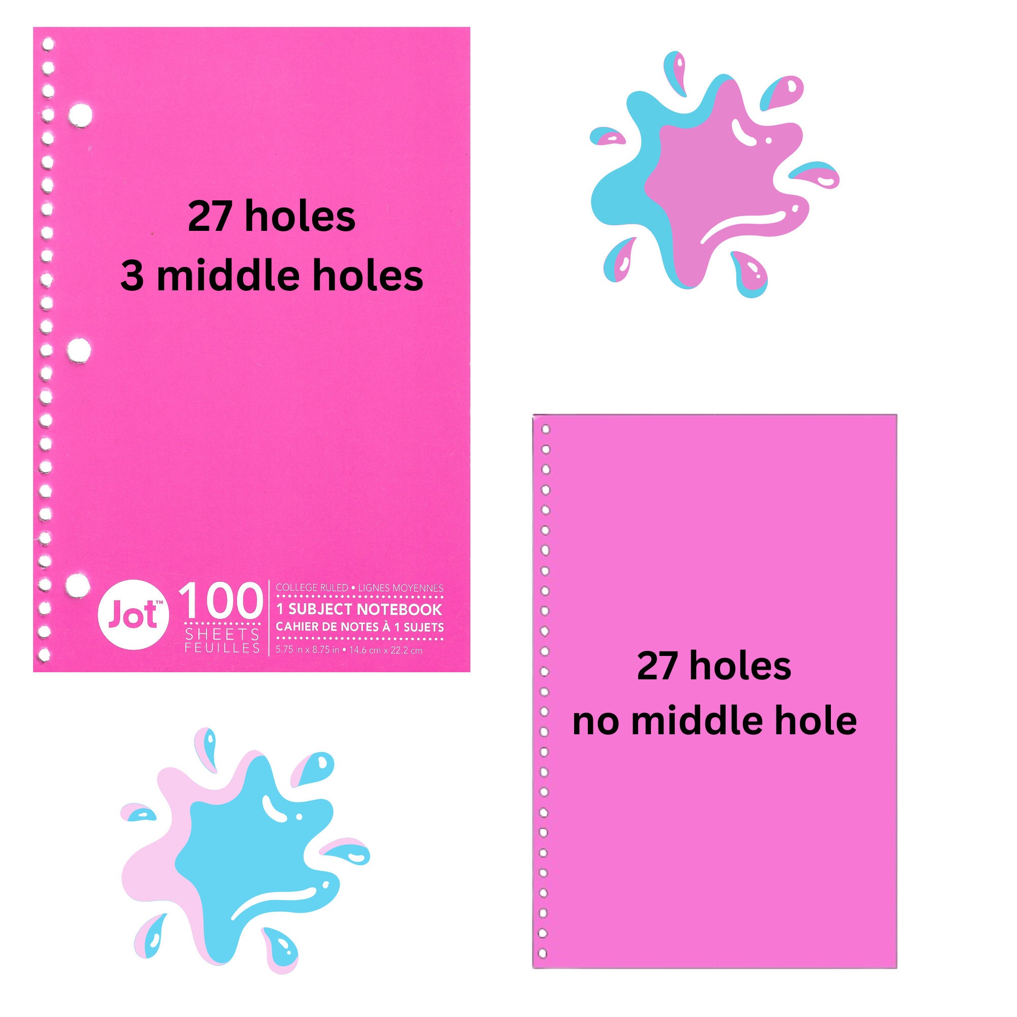 Spiral Notebook /JOT 27 Hole Notebook Cut Files / Notebook Template ...
