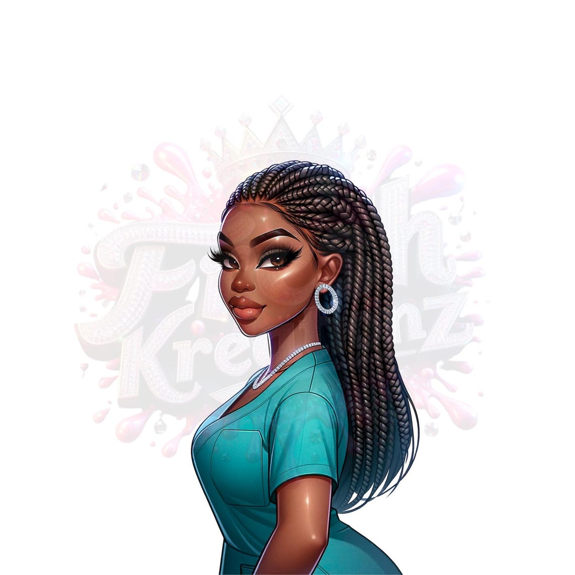 Turquoise Nurses | African American Nurses Clipart | Digital Plannning ...