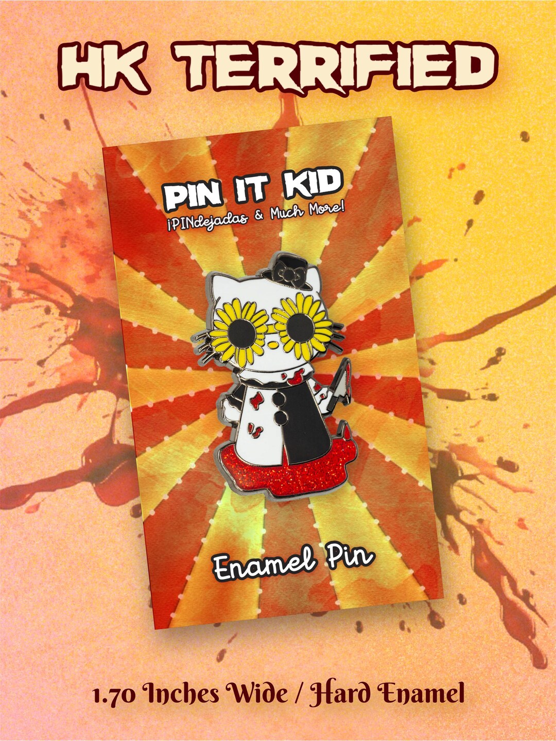 Horror Hello Kitty Cute Killer Clown Hard Enamel Pin Cat Movie Pins ...