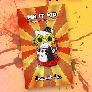 Horror Hello Kitty Cute Killer Clown Hard Enamel Pin Cat Movie Pins ...