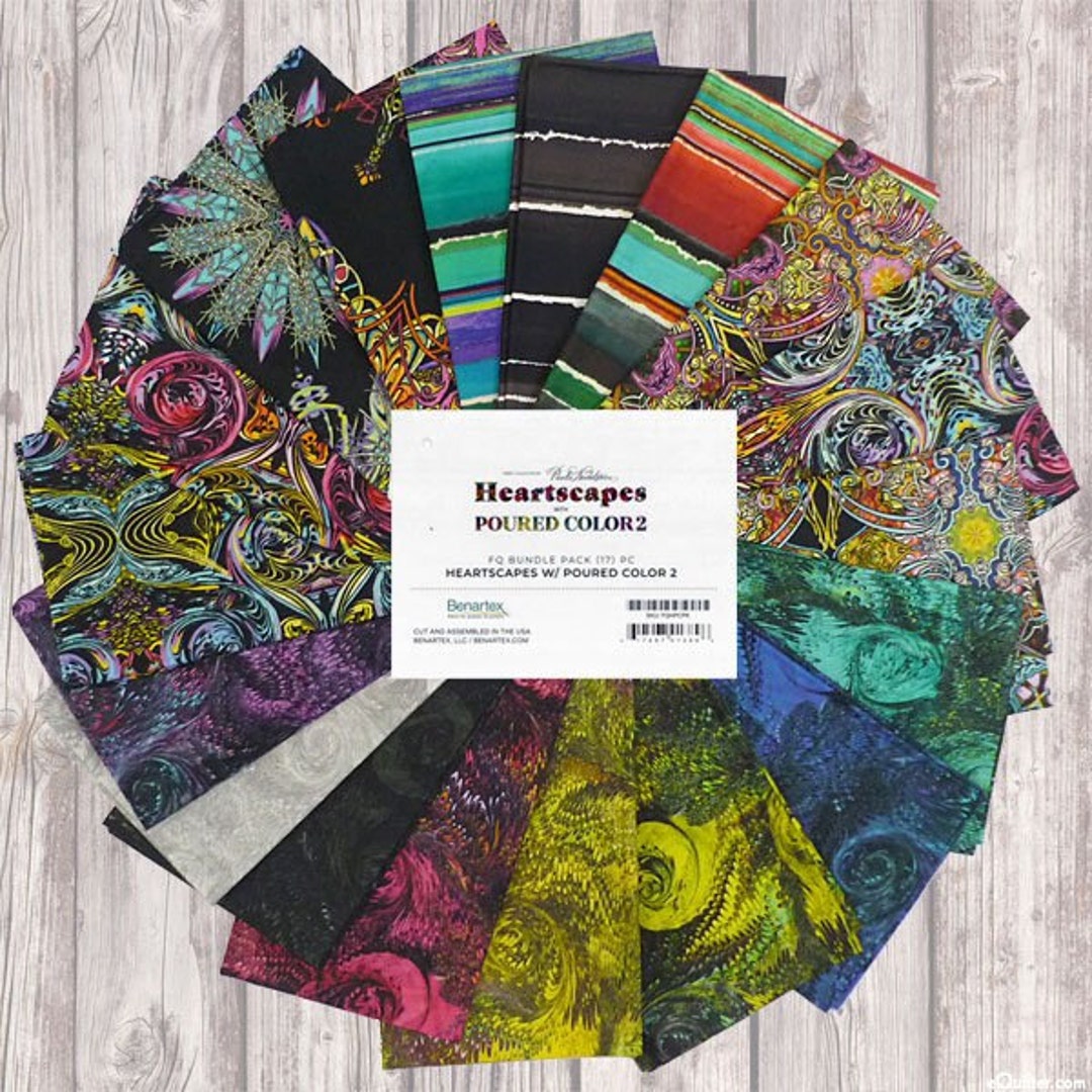 Benartex Heartscapes With Poured Color2 17 Fat Quarters - Etsy