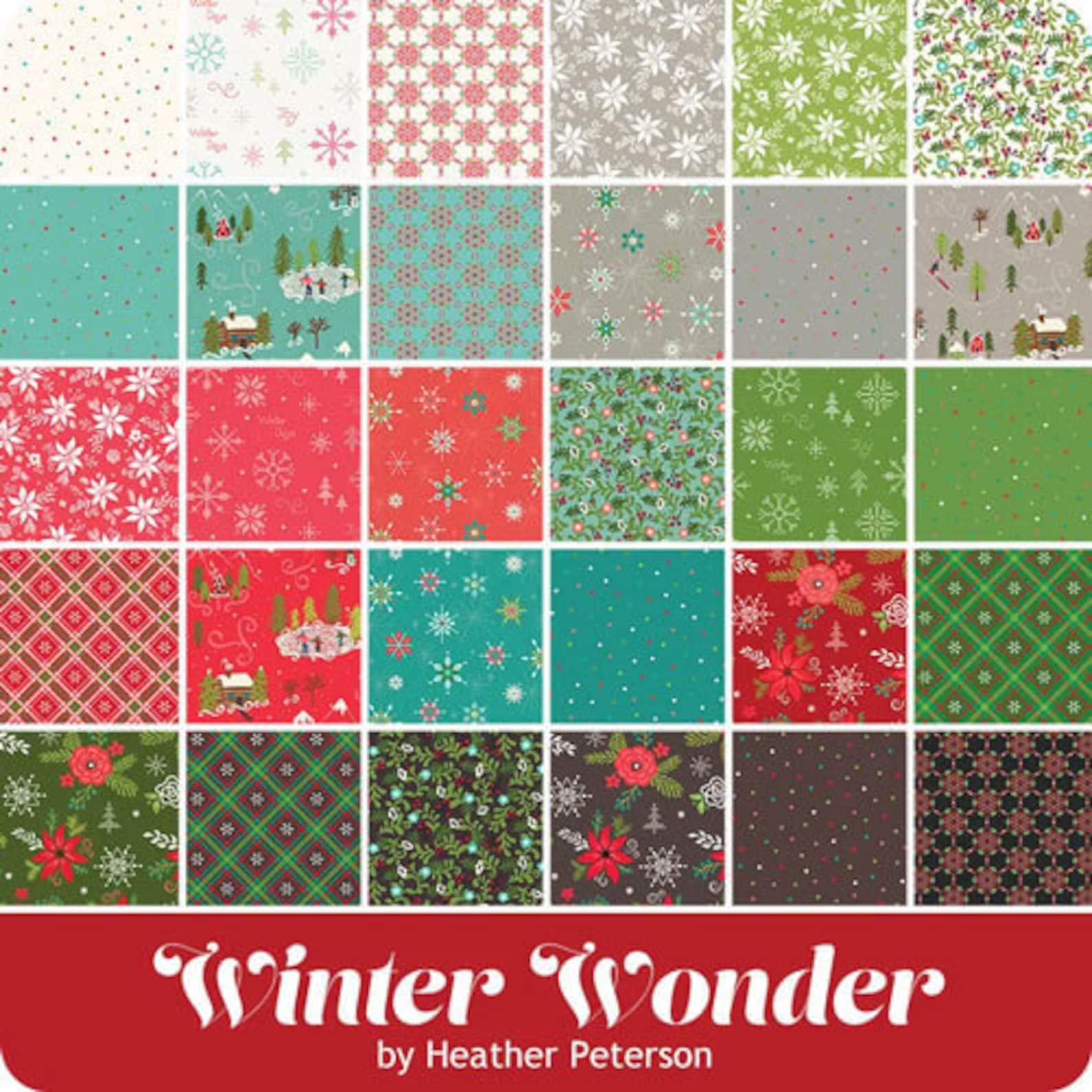 Riley Blake Winter Wonder by Heather Peterson 10 Squares 100% Cotton ...