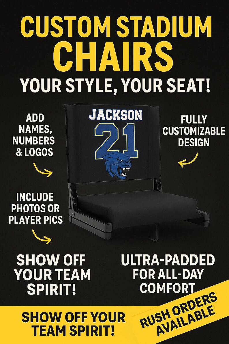 Custom Stadium Chair| Personalized Bleacher Seat for Sports Fans and ...