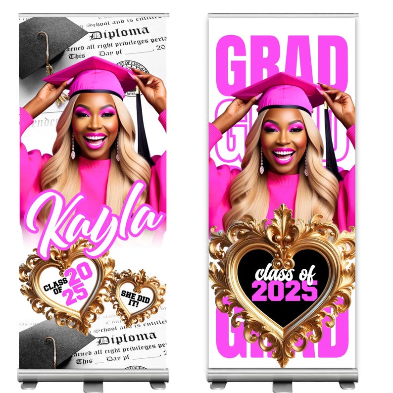 Editable Graduation Retractable Banner Template | Class of 2026 | Canva ...