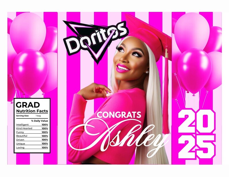 Editable Graduation Chip Bag Template | Class of 2025 | Canva Digital ...