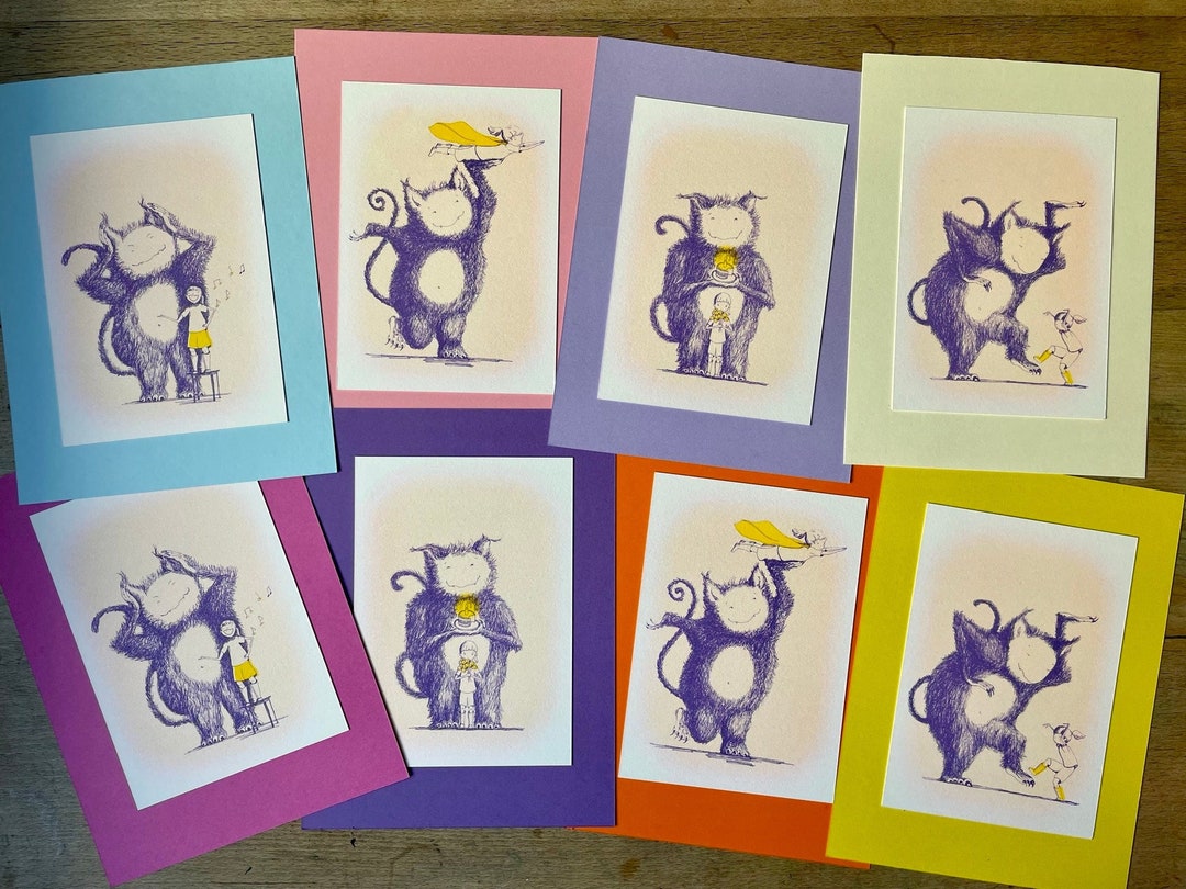 A6 Monster Congratulations Cards 4 in Set - Etsy