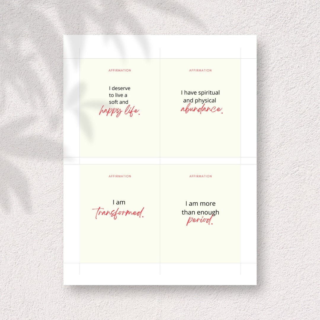 20 Morning Positive Affirmation Cards Printable, Daily Affirmations ...