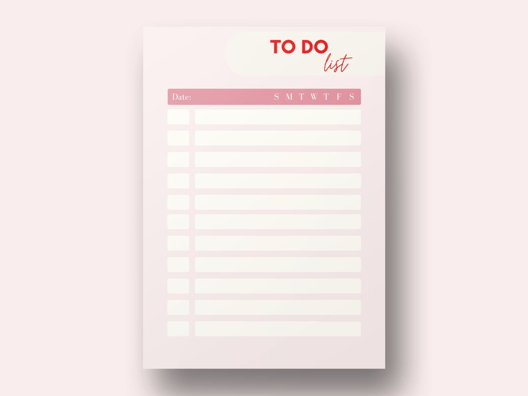 Soft to Do List Printable, Bucket List, Minimalist Task Tracker ...
