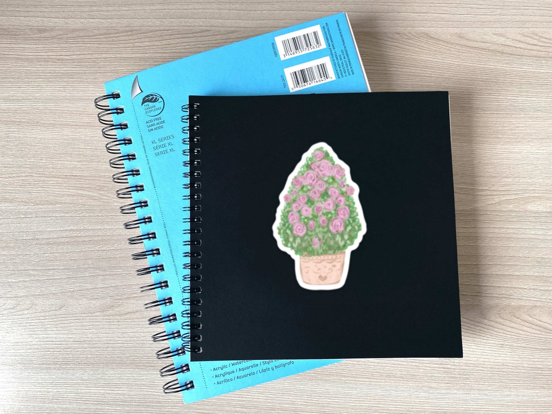 Rose Tree Vinyl Sticker, Journal, Notebook Stickers, Laptop Decal, Cute ...