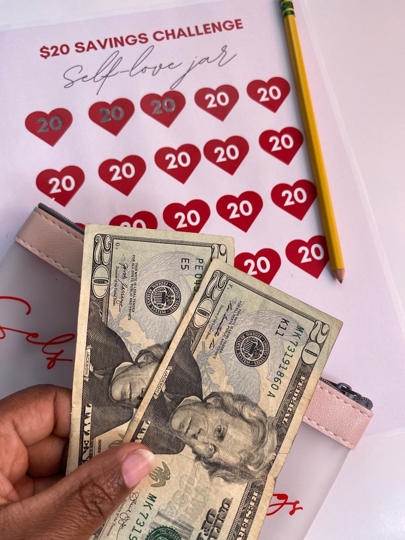 Self-love Savings Challenge Printable, Savings Tracker, Mini Savings ...