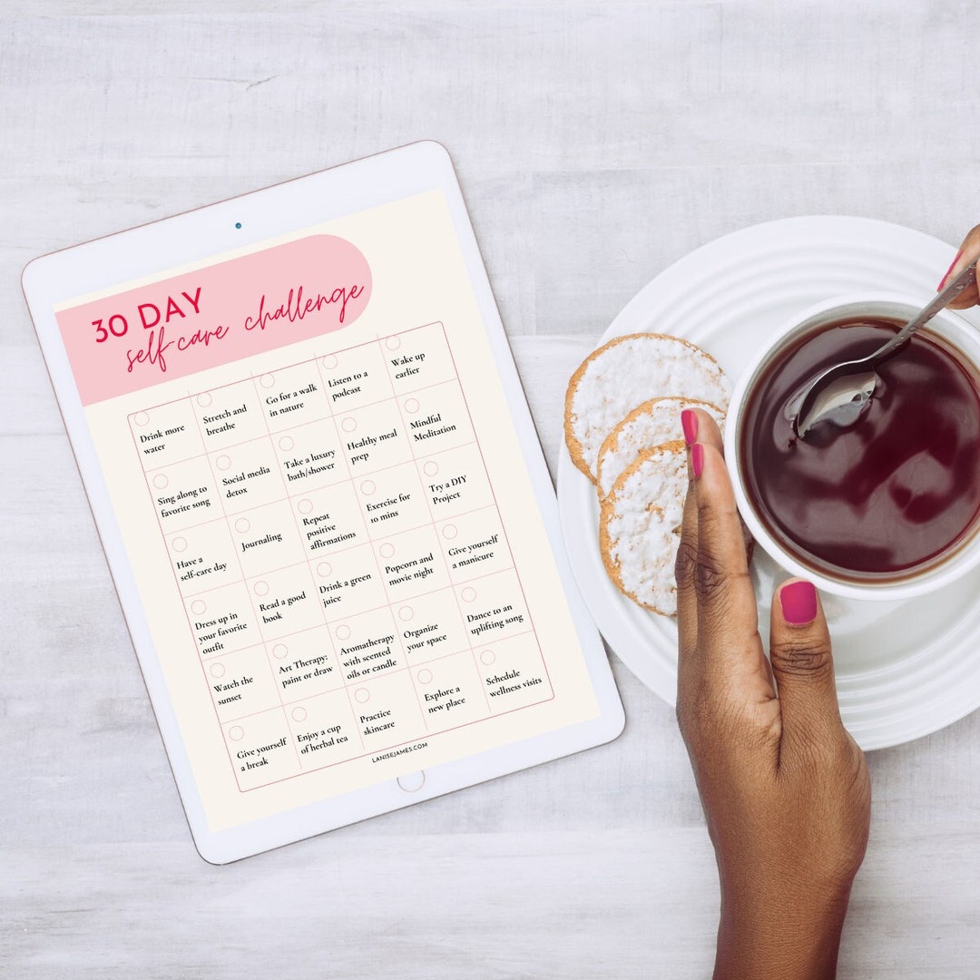 30 Day Self Care Challenge Printable, Soft Challenge, Self Love Tracker ...