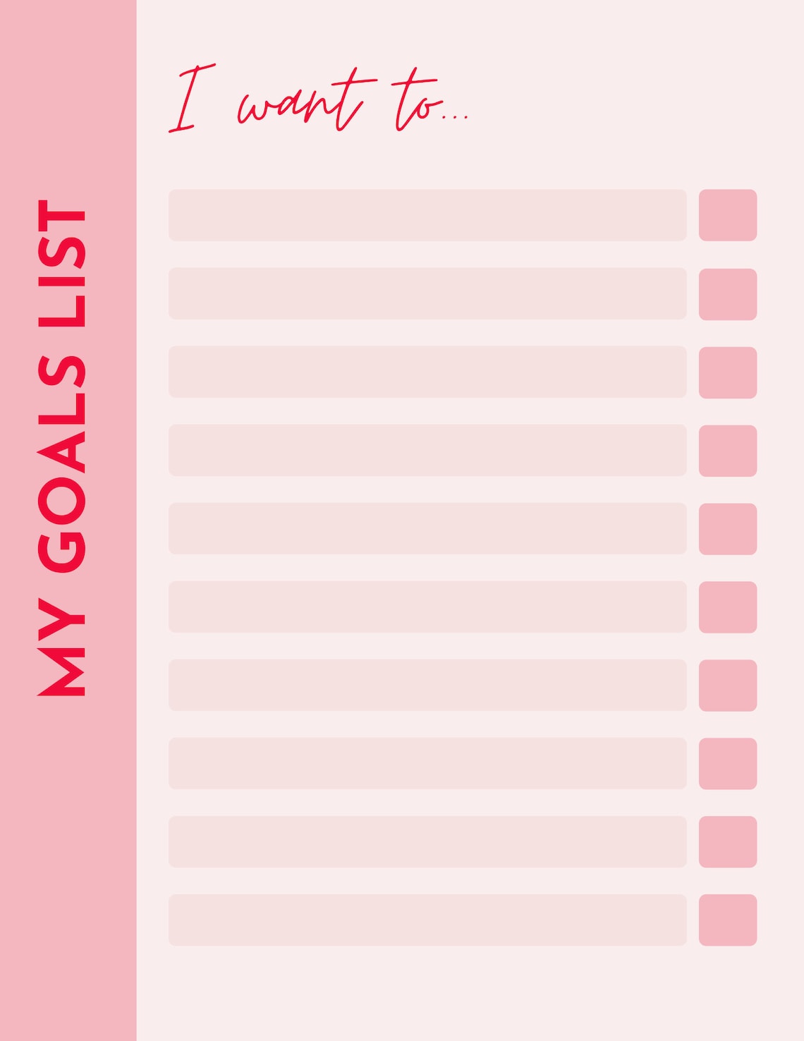 Goals List Printable, Goal Setting, Goal Planner, Goal Tracker, Goal ...