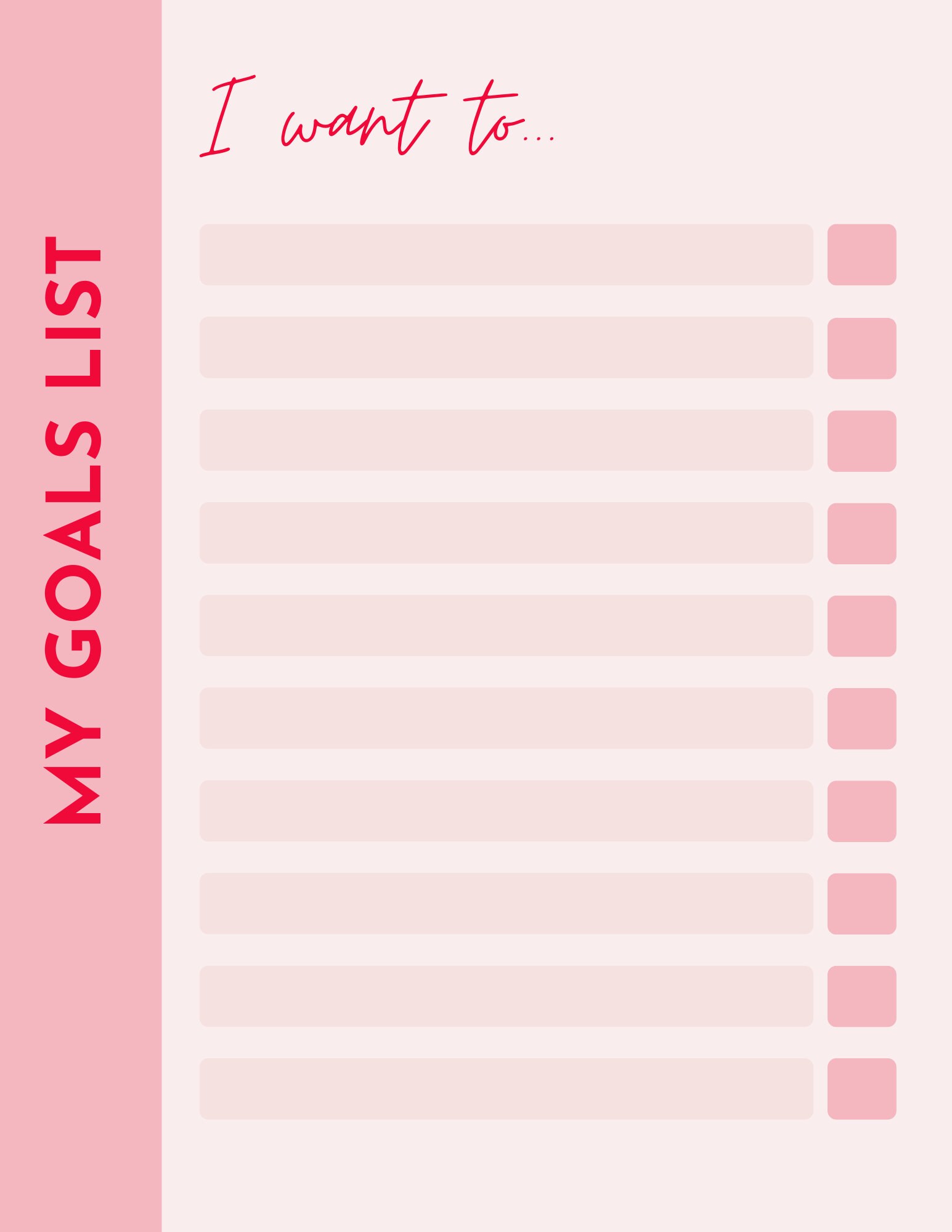 Goals List Printable, Goal Setting, Goal Planner, Goal Tracker, Goal ...