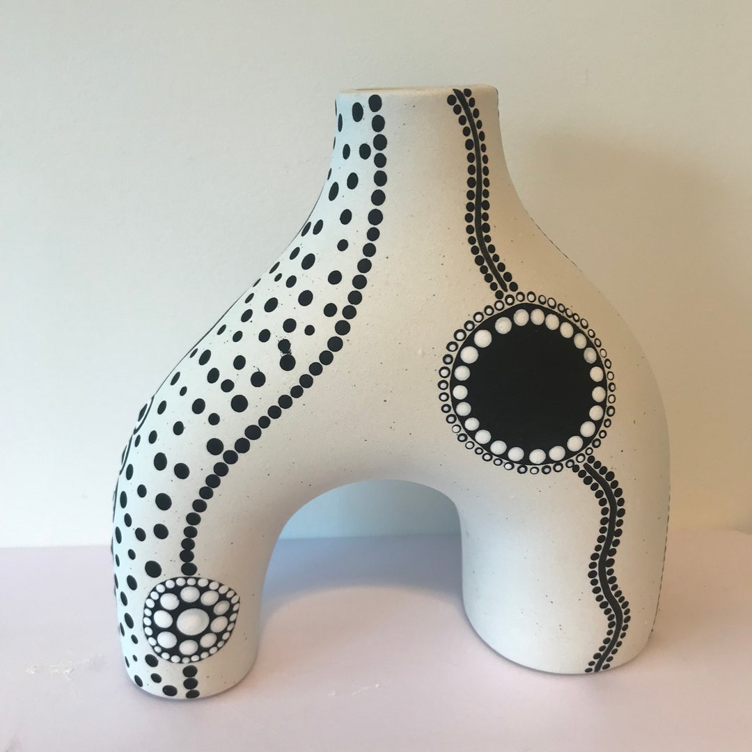 Hand Painted Ceramic Vase - Etsy