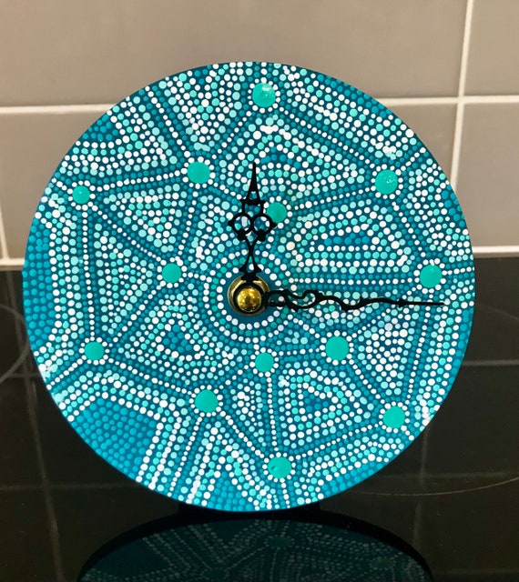 Desk Clock Original 14.5cm Aboriginal Dot-art Hand-painted - Etsy