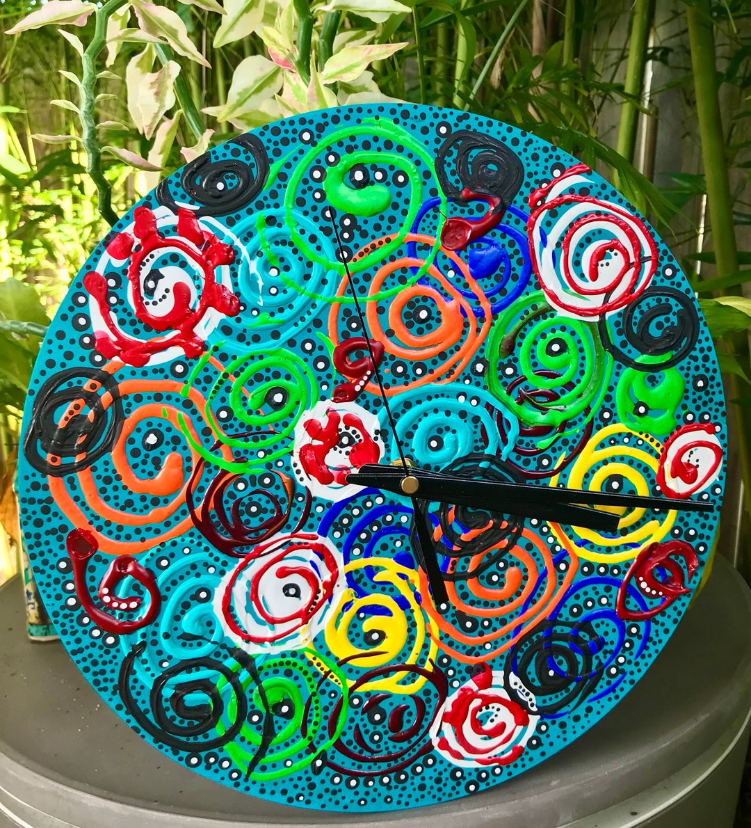 Original 29cm Hand-painted Clock - Etsy
