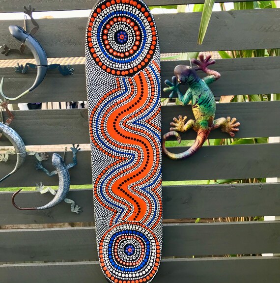 Hand-painted Skatedeck indigenous Wall Art | Etsy