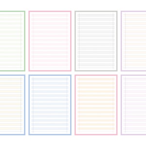 Colorful Lined Handwriting Practice Sheets for Children and Adults, A4 ...