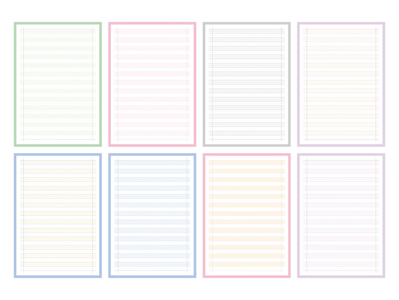 Colorful Lined Handwriting Practice Sheets for Children and - Etsy
