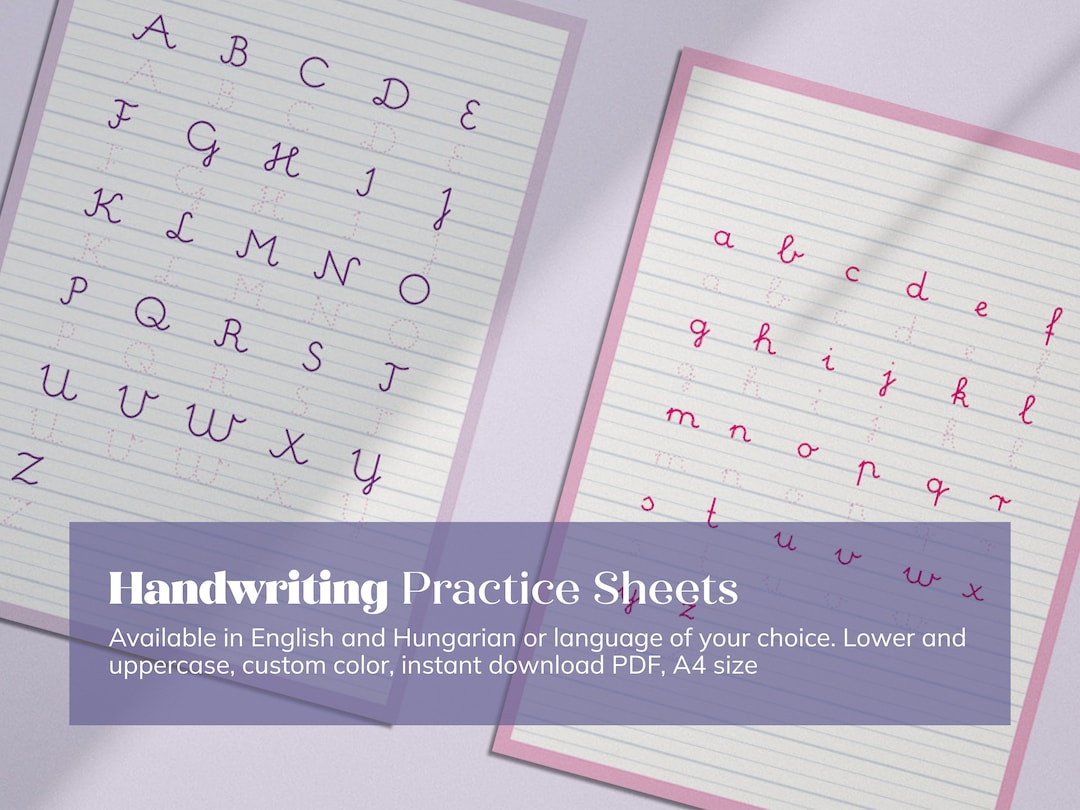 Handwriting Practice Sheets for Children English and Hungarian Alphabet ...