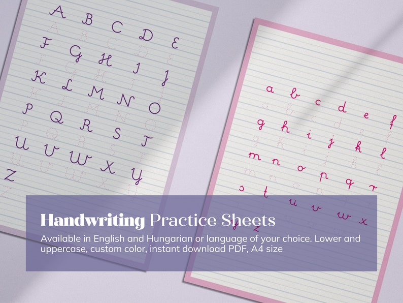 Handwriting Practice Sheets for Children English and Hungarian Alphabet ...