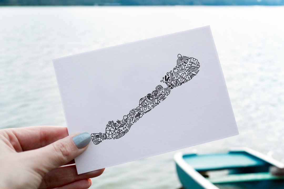 Lake Balaton Hungary Illustration Tourism Travel Art Doodle Wall Art ...