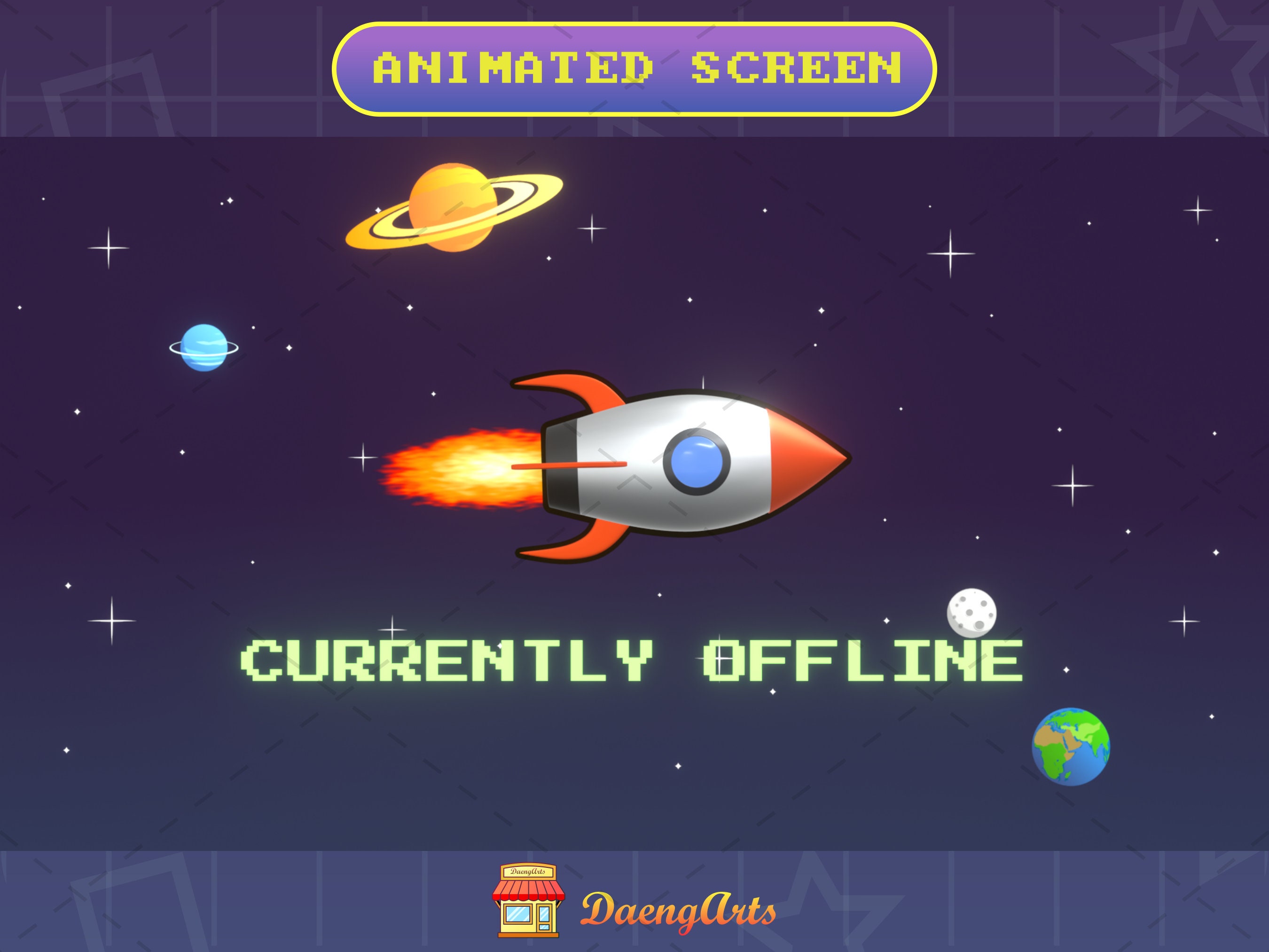 4x Animated Stream Screens With Cosmic Background Starting Soon Be ...