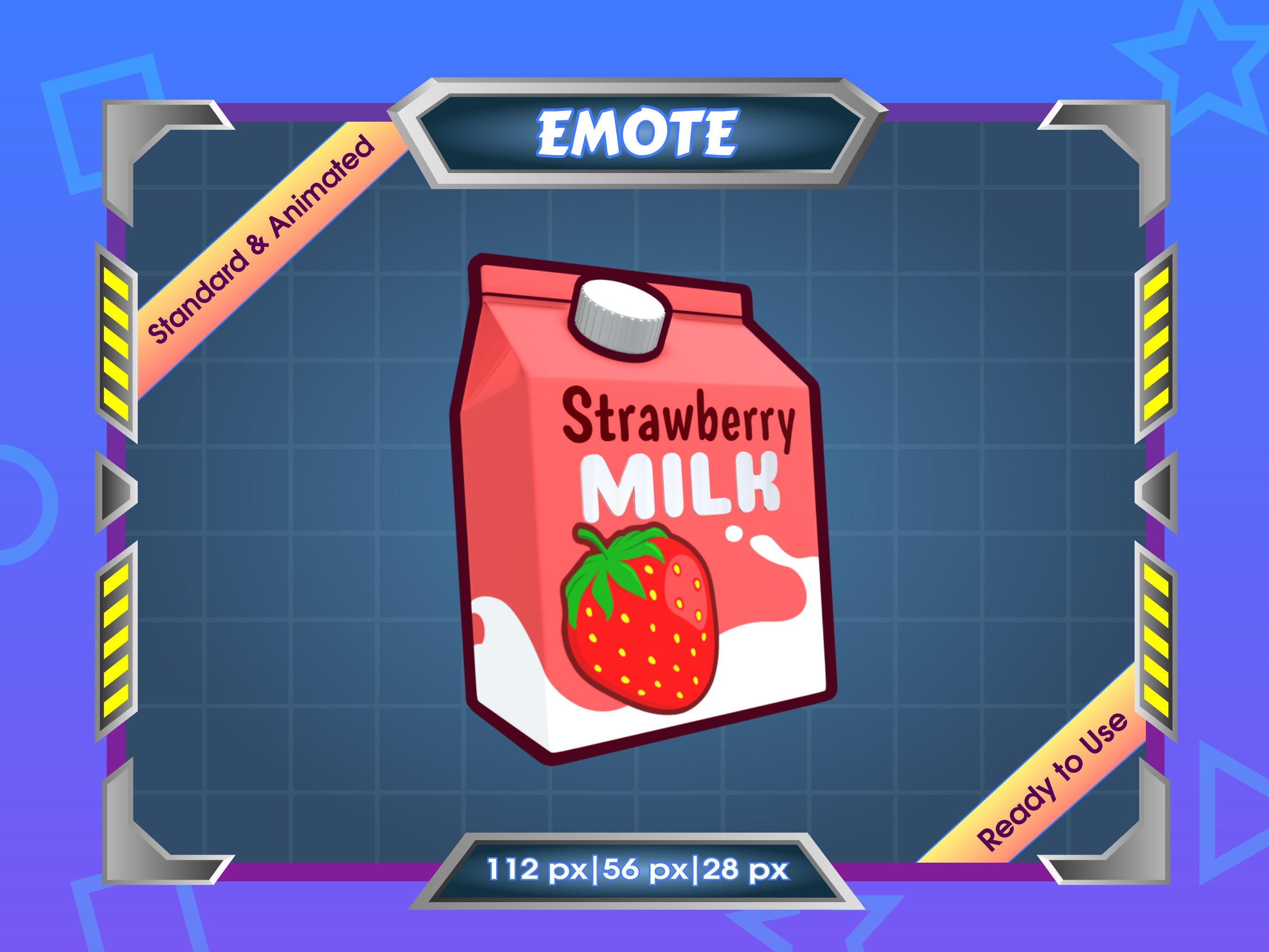 Animated Emote for Streamer Twitch Emote Discord Emote Strawberry Milk ...