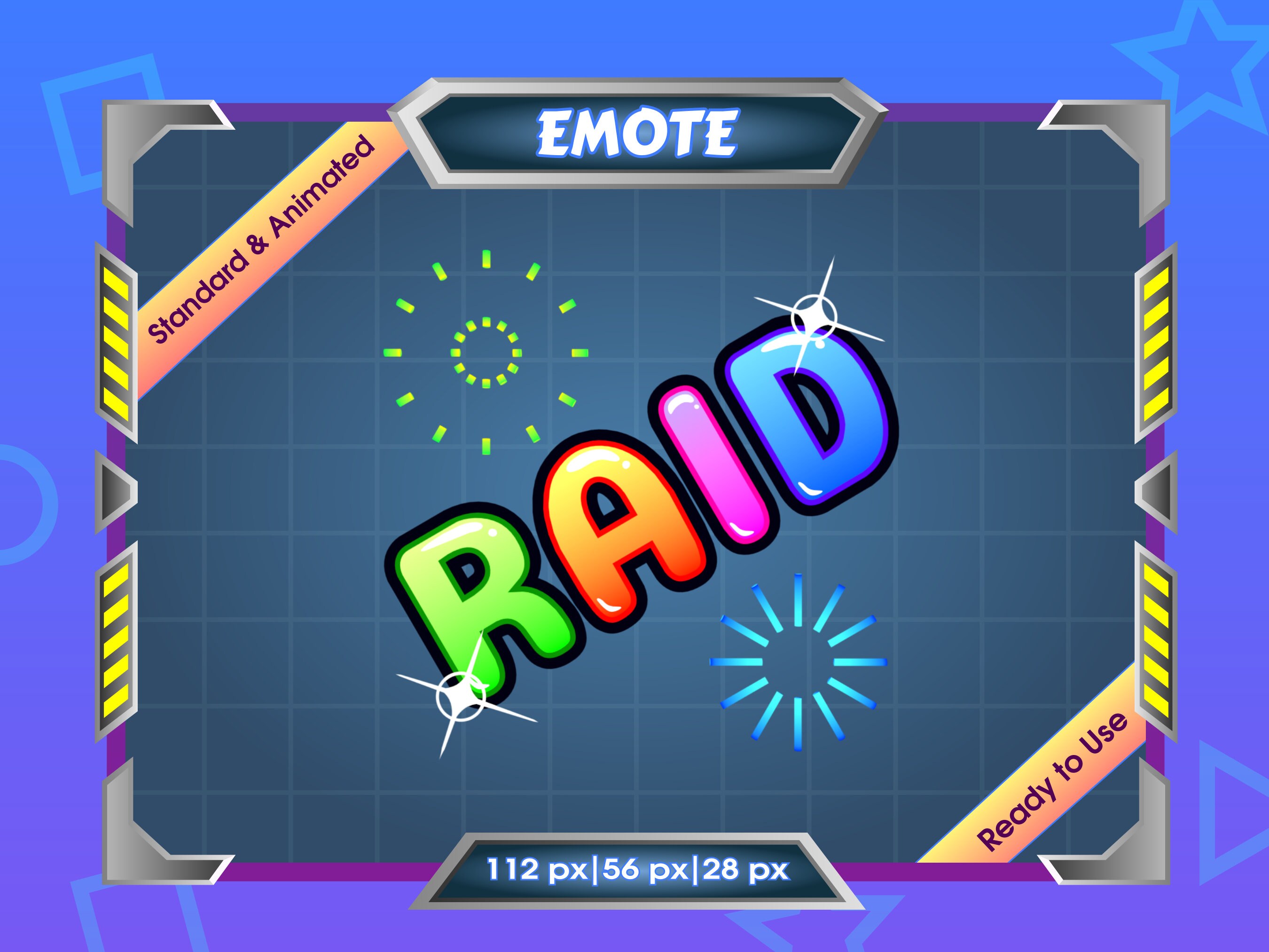 RAID - Animated Text Emote - Twitch Emote - Discord Emote - Kick Emote ...