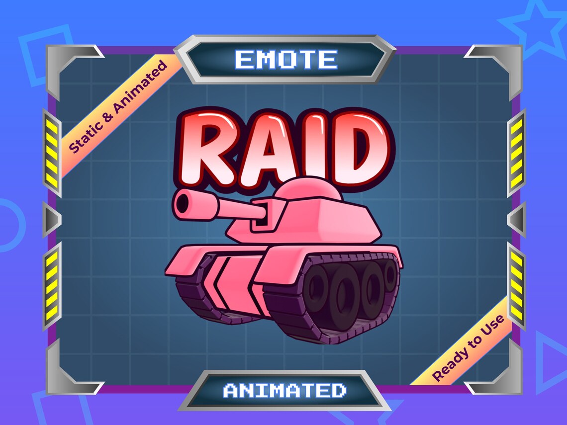 Raid Pink Tank - Animated Emote - Static Emote - Twitch Emote - Discord ...