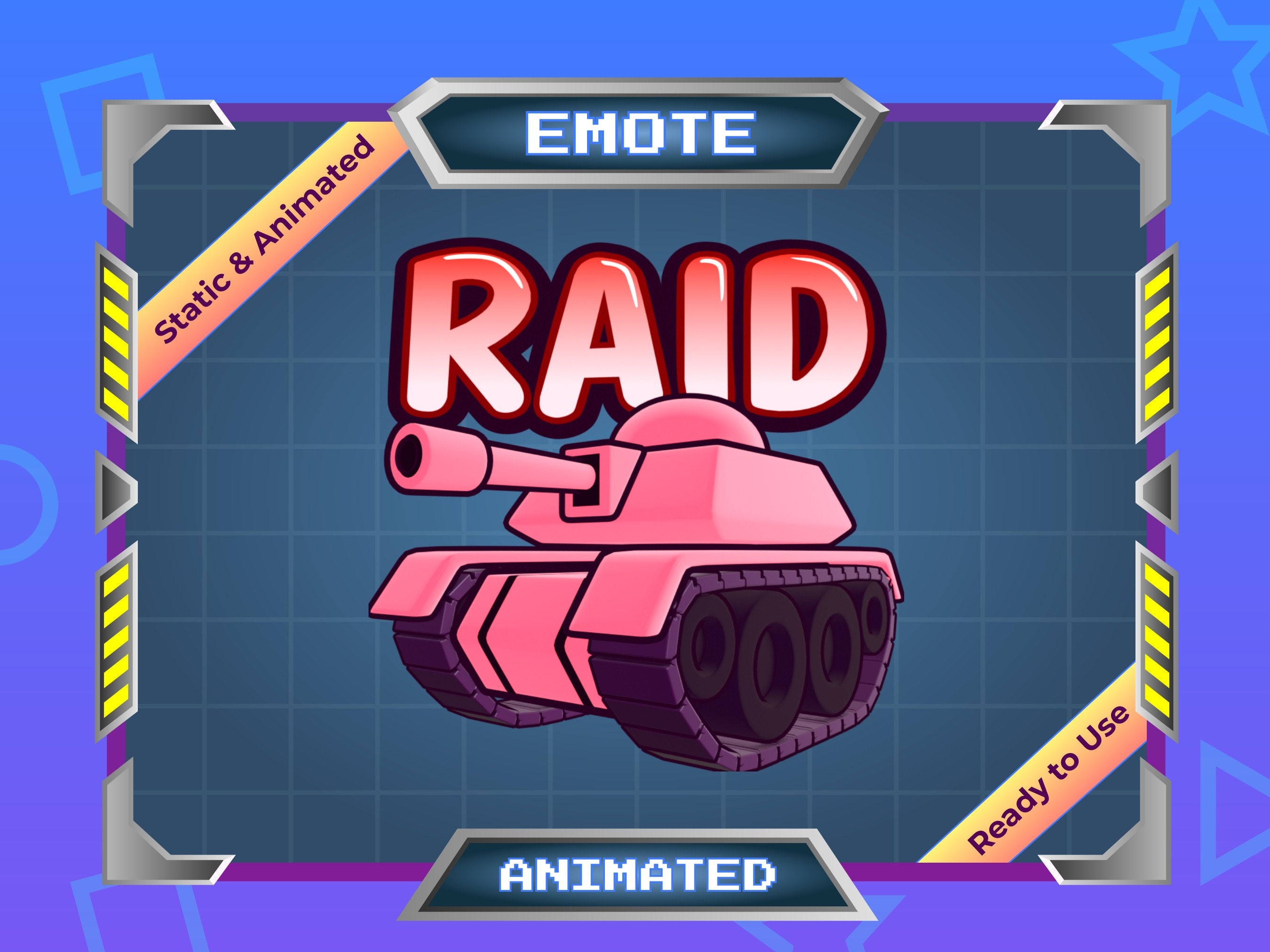 Raid Pink Tank - Animated Emote - Static Emote - Twitch Emote - Discord ...
