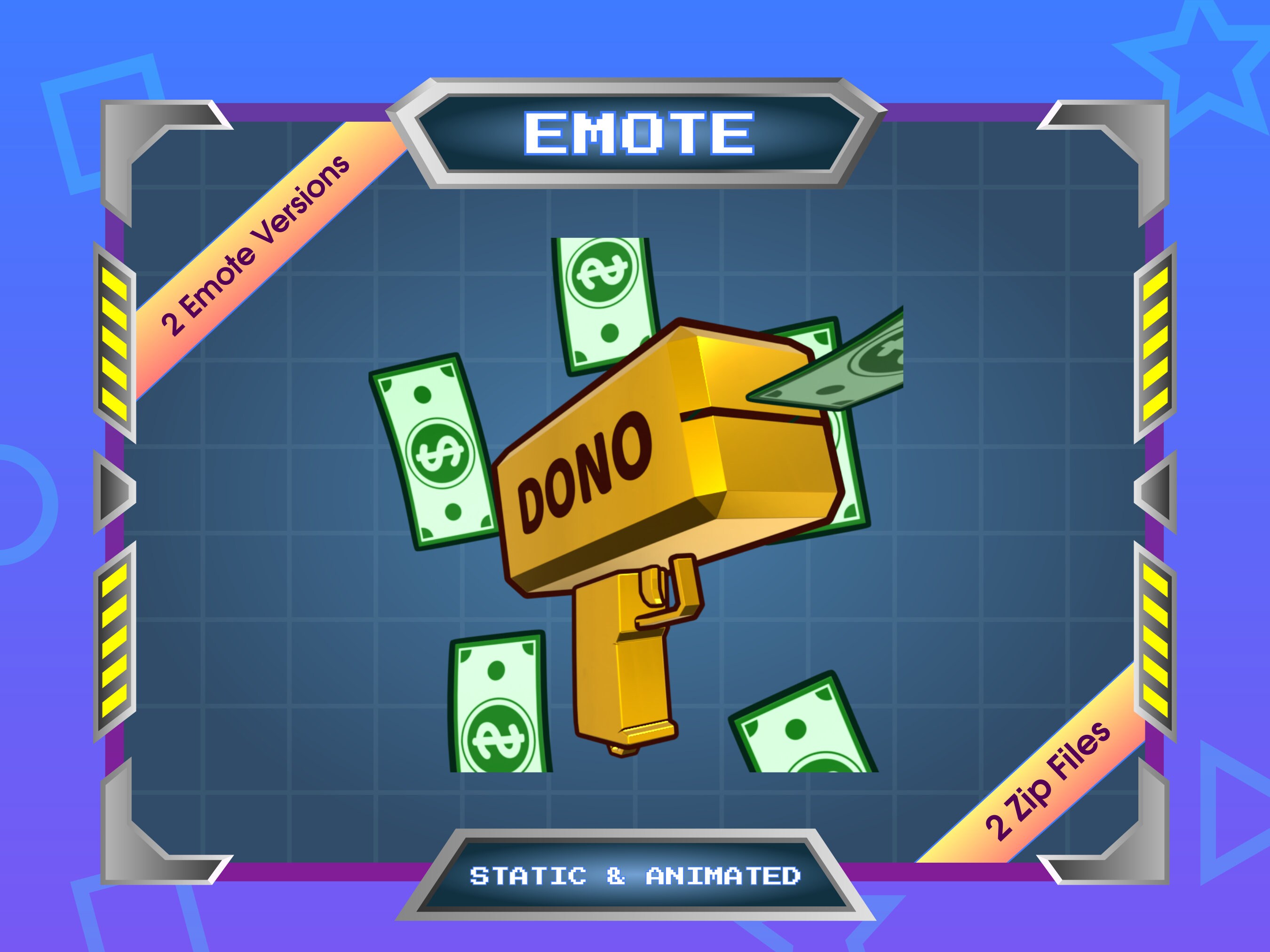 Animated Emote Static Emote Twitch Emote Discord Emote Golden Money Gun ...