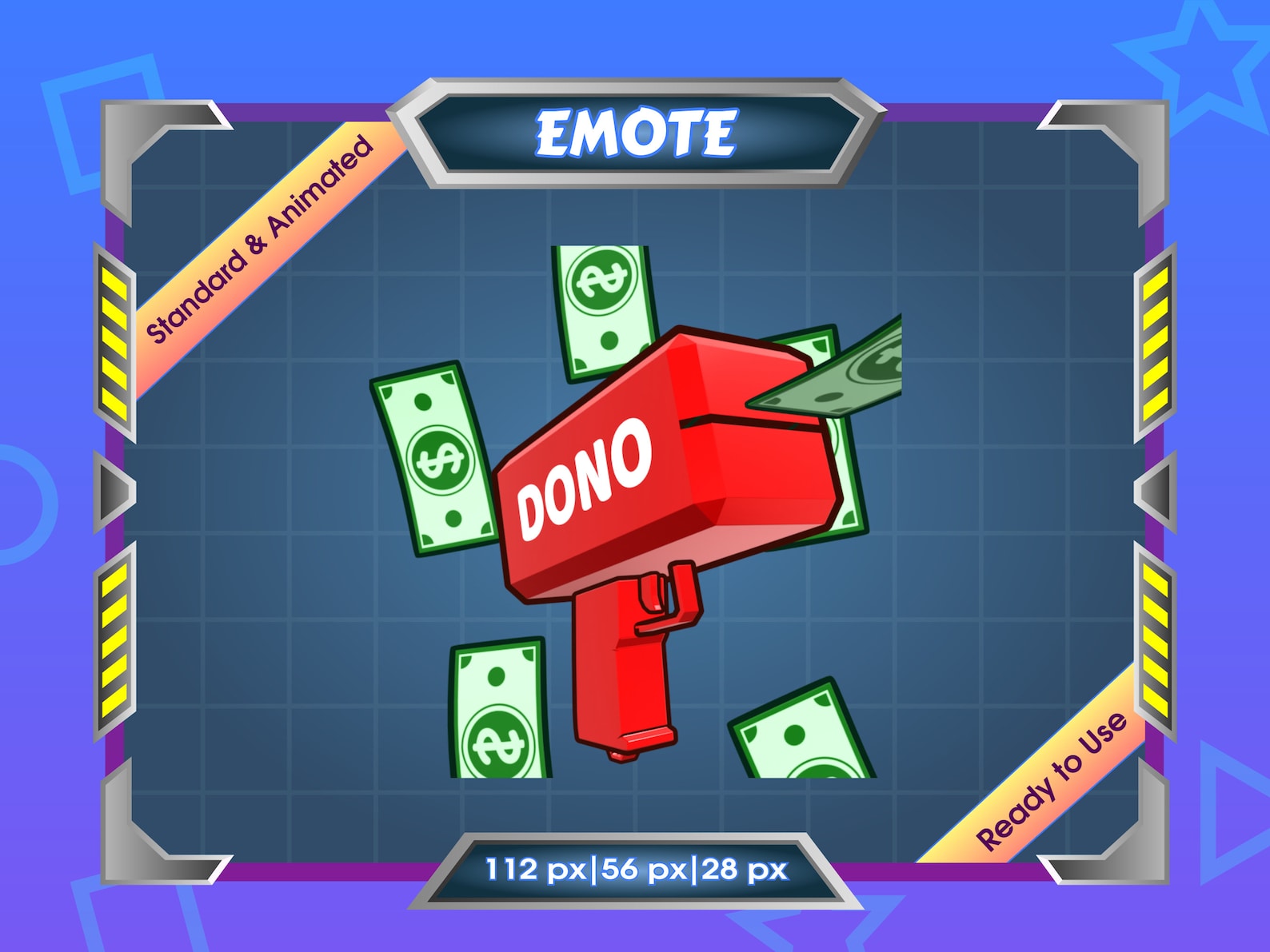 Animated Emote Static Emote Twitch Emote Discord Emote Golden Money Gun ...