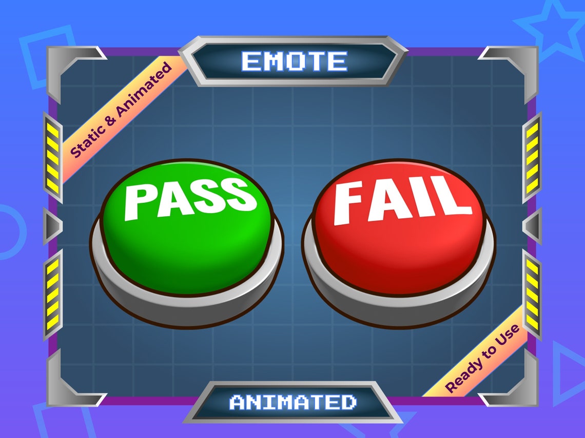 Pass Fail Button Animated Emote for Twitch/discord (digital Download ...