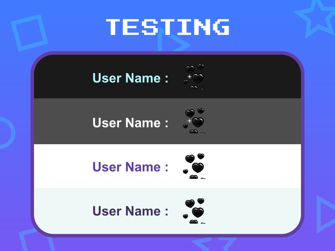 Sparkling Black Hearts Animated Emote for Twitch/discord (digital File ...