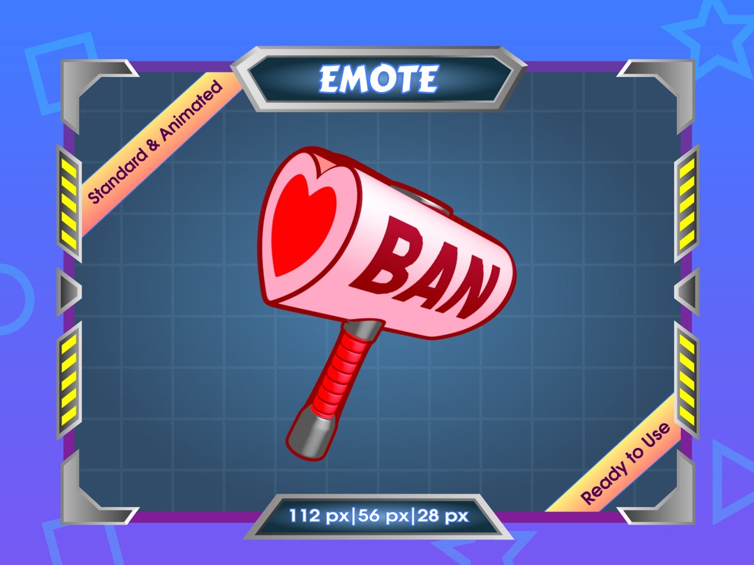 Pink Heart Ban Hammer Animated Emote for Twitch/discord/kick (digital ...