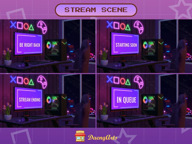 Animated PC Stream Screens - Offline Banner - Lofi Room Scene - Etsy