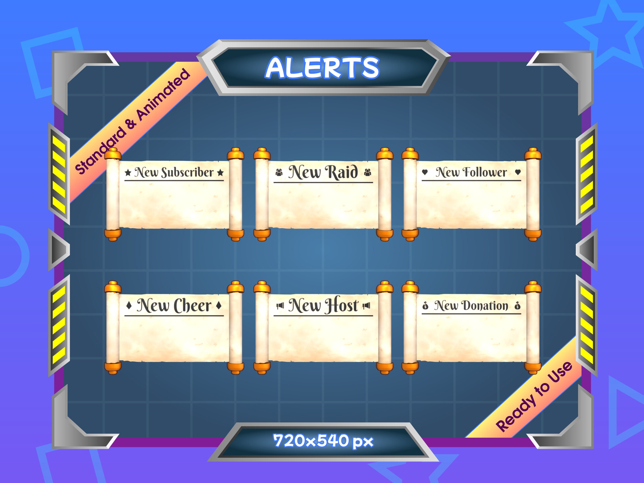 6x Animated Stream Alerts Static Stream Alerts Vintage | Etsy