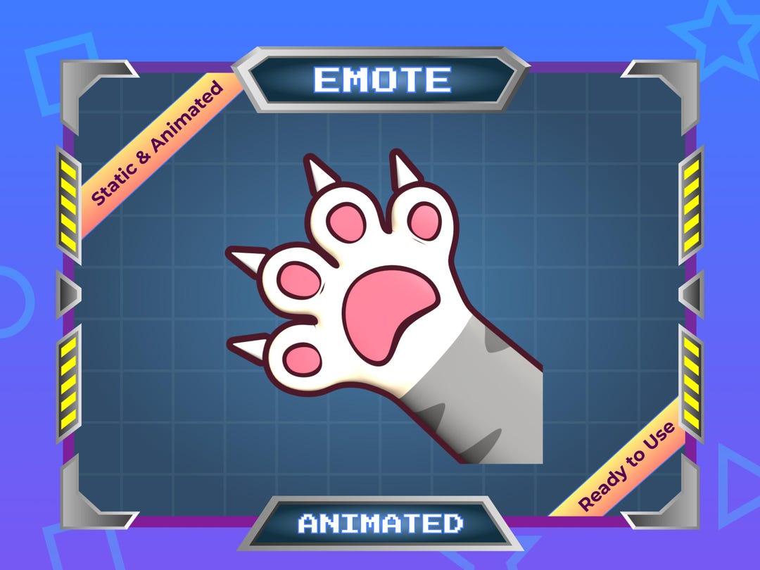Grey Cat Claw - Animated Emote - Discord Emote - Etsy