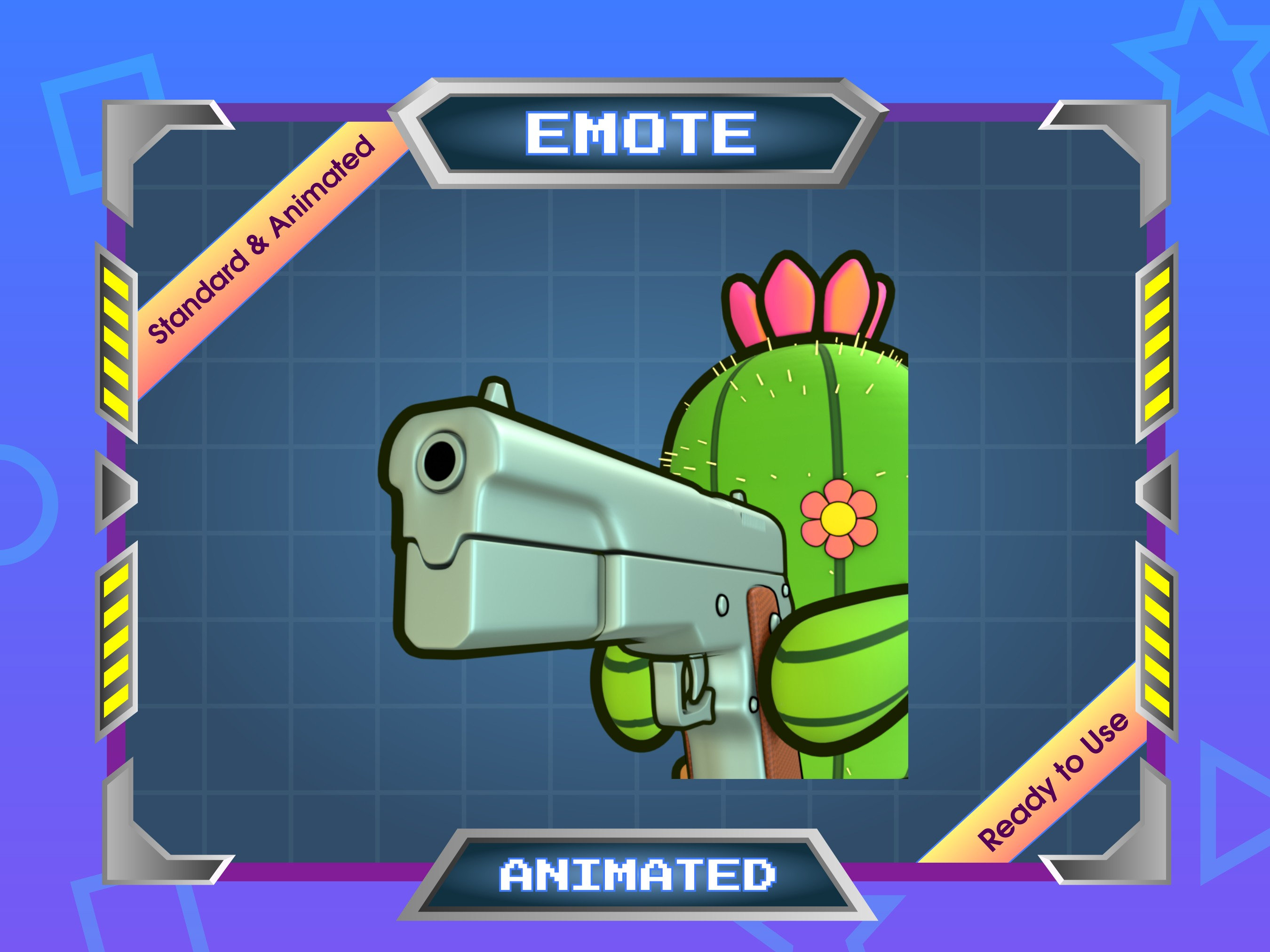 Animated Emote Twitch Emote Discord Emote Cactus Gun - Etsy