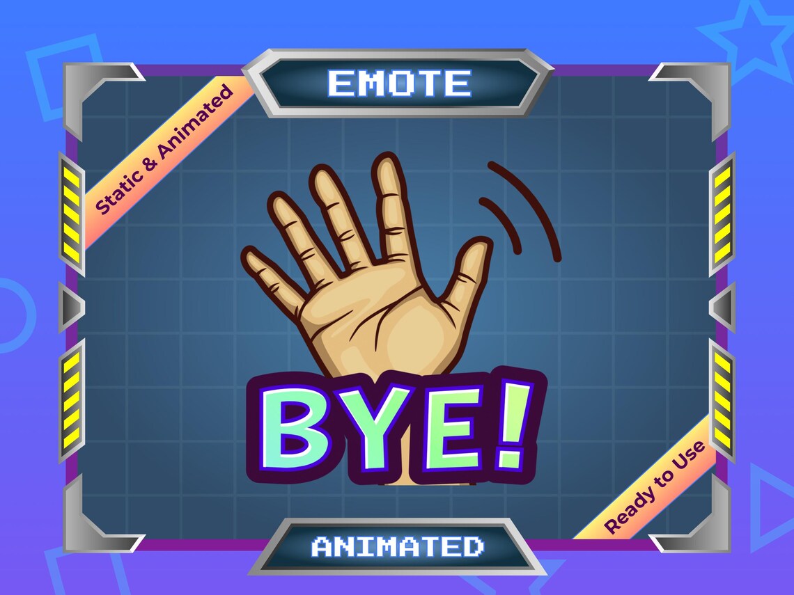 Waving Hand Animated Emote - Bye - Twitch - Discord - Etsy