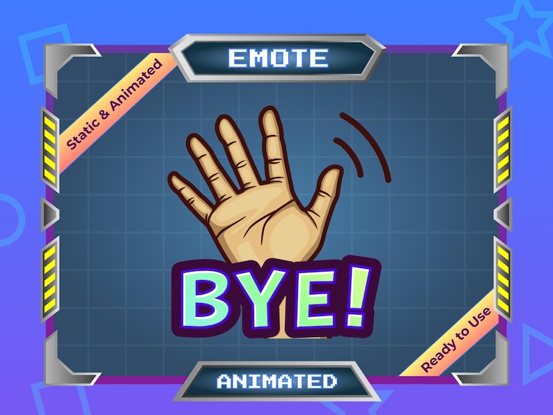 Waving Hand Animated Emote - Bye - Twitch - Discord - Etsy
