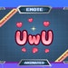 Uwu Pink Heart Animated Emote for Twitch/discord Stream (digital ...