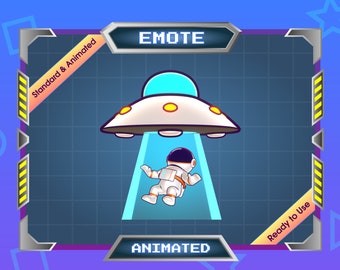 Twitch Animated Emote UFO Astronaut Space Alien Emote Streamer & Gamer ...